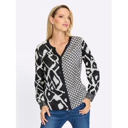 Heine Druckbluse in ecru-schwarz-bedruckt | Gr.: 44