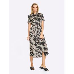 Heine Hemdblusenkleid in schwarz-champagner-bedruckt | Gr.: 36