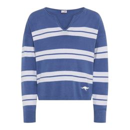 Kangaroos Strickpullover in blau geringelt | Gr.: 152/158