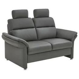 2-Sitzer DIE PLANBAR "PN-EM16031, mit Kopfstützen", grau, B:170cm H:119cm T:92cm, Sofas, Echtleder mit Federkern