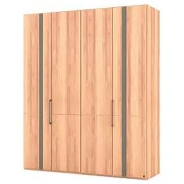 Drehtürenschrank Musterring "Sorrent, Kleiderschrank, teilmassiv Eiche", braun, B:200cm H:236cm, Schränke, Türen in Eiche massiv mit Absetzung in Schiefer, verschiedene Maße