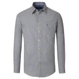 Langarmhemd Casamoda "Casamoda Freizeithemd Print", Herren, Gr. L, primary_ausgabeGroessentyp, blau, 100% Baumwolle, bedruckt, comfort fit, Hemden