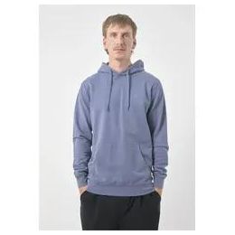 Kapuzensweatshirt Cleptomanicx "Ligull", Herren, Gr. L, blau (blau, meliert), 100% Baumwolle, meliert, Casual, normal, ohne Ausschnitt, Sweatshirts, mit lockerem Schnitt