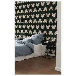 Kindertapete Komar "Disney Mickey Mouse Green Heads", grün,rosa, B:200 H:250, Vlies, Tapeten