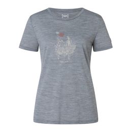 super.natural Merino T-Shirt FLOWERHANDS in grau | Gr.: M
