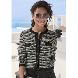 Lascana Strickjacke in schwarz-weiß kariert | Gr.: 44-46