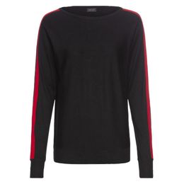 Laura Scott Longpullover in schwarz-dunkelrot | Gr.: 42