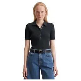 Marc O'Polo Poloshirt MARC O'POLO "aus Stretch-Jersey", Damen, Gr. XS, blau (tiefblau sea), Obermaterial: 97% Baumwolle, 3% Elasthan, unifarben, slim fit, Shirts