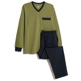 Haasis Bodywear Pyjama in navy/olive | Gr.: S