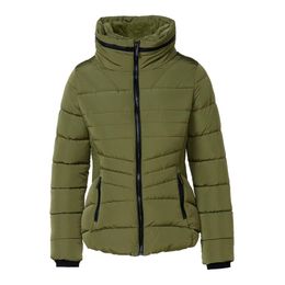 KOROSHI Damen Steppjacke mit Kragen in khaki | Gr.: M