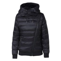 KOROSHI Damen Steppjacke mit Kapuze in SCHWARZ | Gr.: XS