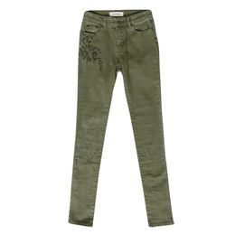 KOROSHI Schlanke Doppel-Push-Up-Jeans mit Stickerei f&uuml;r Damen in grun | Gr.: 42