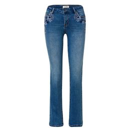 KOROSHI Regular Double Push-Up bestickte Damenjeans in blau | Gr.: 36