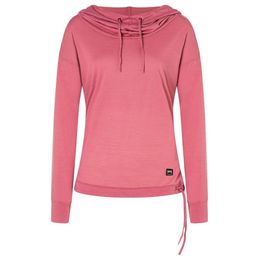 super.natural Merino Longsleeve W FUNNEL HOODIE in rosa | Gr.: L