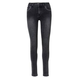 KOROSHI Schlanke Push-Up-Jeans mit Stickerei f&uuml;r Damen in SCHWARZER DENIM | Gr.: 42