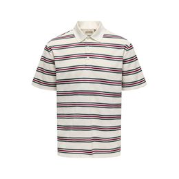 Only & Sons Only & Sons Poloshirt 'ONSJACK' Herren Größe L hellbeige / dunkelgrau / weinrot