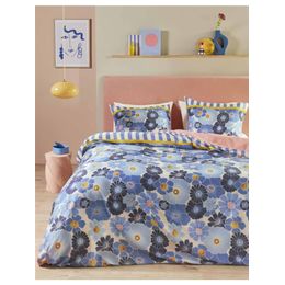 Beddinghouse Satin-Bettw&auml;sche-Set ''Nica'' in Blau | Gr.: 240x200/220 cm