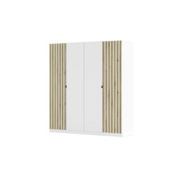 Drehtürenschrank Genua - weiß - 181 cm - 197 cm - cm 54,0 - Sconto