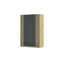 Drehtürenschrank Genua - grau - 136 cm - 197 cm - cm 54,0 - Sconto