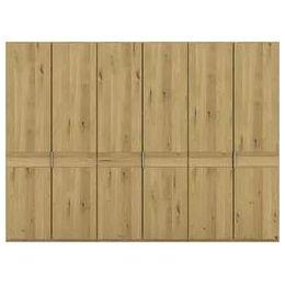 Drehtürenschrank Musterring "Savona, Kleiderschrank, Schrank, Garderobe, teilmassiv Eiche", braun, B:300cm H:216cm, Schränke, Türen in Bianco-Eiche massiv, mit Querriegel, verschiedene Größen