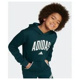 Kapuzensweatshirt Adidas SPORTSWEAR "J CLGT OH FL HD", Kinder, Gr. 152, aurora ivy, weiß, Obermaterial: 55% Baumwolle, 36% Polyester, 9% Viskose, sportlich, Sweatshirts