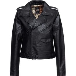 Queen Kerosin Lederjacke "Marlon Jacke Mit Leo Linning" in Schwarz | Gr.: XS