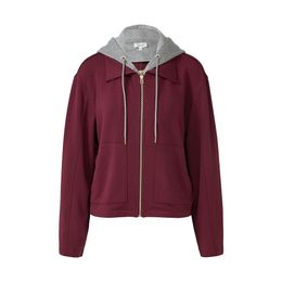 s.Oliver Sweatjacke Damen Größe XS graumeliert / bordeaux