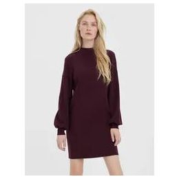 Véro Moda Strickkleid VERO MODA "VMNANCY LS FUNNELNECK DRESS GA NOOS", Damen, Gr. M, N-Gr, rot (winetasting), Feinstrick, Obermaterial: 52% Viskose, 28% Polyester, 20% Nylon, unifarben, modisch, loose fit, Langarm Rippbündchen, Kleider