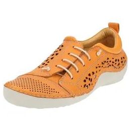 Schnürschuh COSMOS Comfort "COSMOS Comfort Halbschuhe Leder", Damen, Gr. 40, orange, Leder, Schuhe