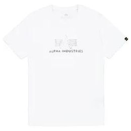 T-Shirt Alpha Industries "Basic Mid Logo TPU T-Shirt", Herren, Gr. XXL, weiß (weiß, chrome), Obermaterial: 100% Baumwolle, Shirts