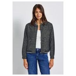 Blouson Street One, Damen, Gr. 36, mid grün, Stoff, Obermaterial: 87% Viskose, 13% Polyester; Futter: 100% Polyester, animal-print, normal normal, Rundhals, elastischer Bund, Jacken, mit Leomuster