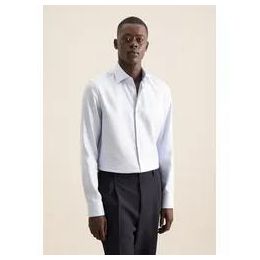 Businesshemd Seidensticker "Slim", Herren, Gr. XL (44), primary_ausgabeGroessentyp, grün (sage grün), 100% Baumwolle, Strukturmuster, slim fit, 2-Knopf-Manschette, Hemden, Slim Langarm Kentkragen Struktur