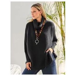 Rollkragenpullover Heine "Rollkragen-Pullover", Damen, Gr. 32/34, schwarz, 50% Viskose, 28% Polyester, 22% Polyamid, unifarben, Pullover