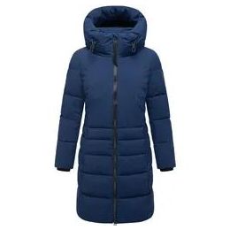 Steppmantel Navahoo "Mondnebel XIV", Damen, Gr. XXL (44), blau (navy), Obermaterial: 100% Polyester. Innenfutter: 100% Polyester. Wattierung: 100% Polyester. &Auml;rmelfutter: 100% Polyester, figurumspielend ca. Mitte Oberschenkel, hoch geschlossener Ausschnitt, eng Rippstrickb&uuml;ndchen kontrastfarben, M&auml;ntel Steppmantel, Langer, gesteppter Damen Wintermantel mit hohem Kragen