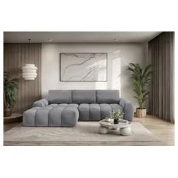 Ecksofa Inosign "AZITA klein optionale Schlafsofa mit Bettkasten, B/T/H: 270/166,5/84cm", grau, B:270cm H:84cm T:166,5cm, 100% Polyester, Sofas, L-Form mit Wellenunterfederung, Bubble-Optik, Topseller