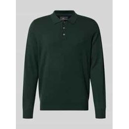Fynch-Hatton Poloshirt aus Merino-Kaschmir-Mix mit Label-Stitching