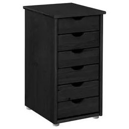 Kommode OTTO HOME "Gava", schwarz, B:39cm H:66cm T:34cm, Sideboards, Kommode, aus massivem Kiefernholz, mit Stauraumm&ouml;glichkeiten, Breite 39 cm
