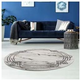 Teppich Carpet City "Noa 9297" Gr. 10, grau, H:11mm Ø:160cm, Kunstfaser, Teppiche, Kurzflor, Modern, Weicher For, Pflegeleicht