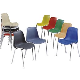 Kunststoff-Schalenstuhl EUROPA, ohne Polster, Sitzschale leuchtblau, VE 2 Stk kaiserkraft