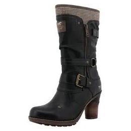 Winterstiefel Mustang SHOES "Palma", Damen, Gr. 39, Normalschaft, schwarz, Lederimitat, Textil, Schuhe, Kurzstiefel, Winterstiefel mit wärmendem Textifutter