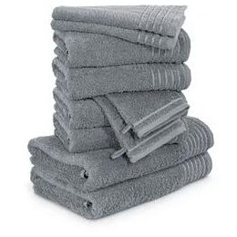 Möve Handtuch Set MÖVE "New Classic", grau (stone), 10 Stk., Walkfrottier, Obermaterial: 100% Baumwolle, Handtuch-Sets, Waschhandschuhen, Gäste-, Hand- und Duschtüchern, 100% Baumwolle