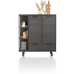 Henders & Hazel Ridgefield Highboard mit LED Eiche Furnier/Metallgestell 125x140 cm