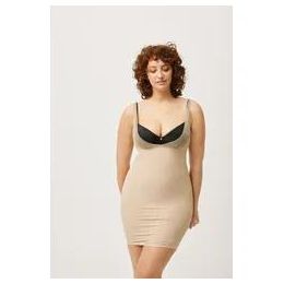 Unterkleid YSABEL MORA, Damen, Gr. XL, N-Gr, beige, Obermaterial: 73% Polyamid, 27% Elasthan, Feminin, figurbetont ca. Mitte Oberschenkel, tiefer V-Ausschnitt, Kleider, Spitze, mittlerer Shape-Effekt, elastisch
