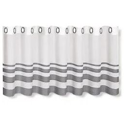Scheibengardine GERSTER "Eskil" Gr. 1, grau (anthrazit), B:140cm H:50cm, Polyester, Gardinen, HxB: 50x140, mit modernem Streifen Design