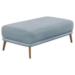 Schöner Wohnen Hockerbank "Pearl - 5 Jahre Hersteller-Garantie, auch in Bouclé", blau (hellblau), B:120 H:45 T:70, 16% Baumwolle, 79% Polyester, 5% Polyacryl, SCHÖNER WOHNEN-KOLLEKTION, Hocker, Passend zur Serie Pearl, Füße Massivholz