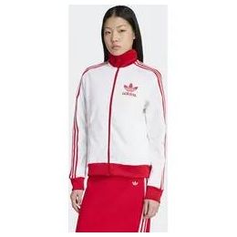 Trainingsjacke Adidas ORIGINALS "CLASSIC TT", Damen, Gr. XS, rot (weiß, better scarlet), Obermaterial: 52% Baumwolle, 48% Polyester, normal, Jacken