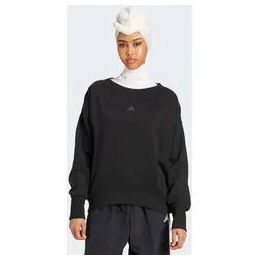 Sweatshirt Adidas SPORTSWEAR "W CO FT SWT", Damen, Gr. XS, schwarz (schwarz, schwarz), Obermaterial: 68% Baumwolle, 32% Polyester, sportlich, Sweatshirts