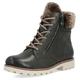 Schnürstiefelette Remonte "Remonte Stiefelette Leder/Textil", Damen, Gr. 39, dunkelgrün, Leder, Textil, Schuhe