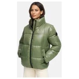 Winterjacke Marikoo "Hazalee", Damen, Gr. L, grün (olive leaf), Obermaterial: 100% Polyester; Futter: 100% Polyester; Wattierung: 100% Polyester; Ärmelfutter: 100% Polyester, Jacken, mit leicht gläzendem Obermaterial und hohem Kragen