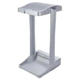Müllsackständer keeeper "ole", silber (silberfarben), B:40cm H:75cm T:35cm, Kunststoff, Mülleimer, 60-120 l, mit integriertem Aufbewahrungsfach, Made in Europe